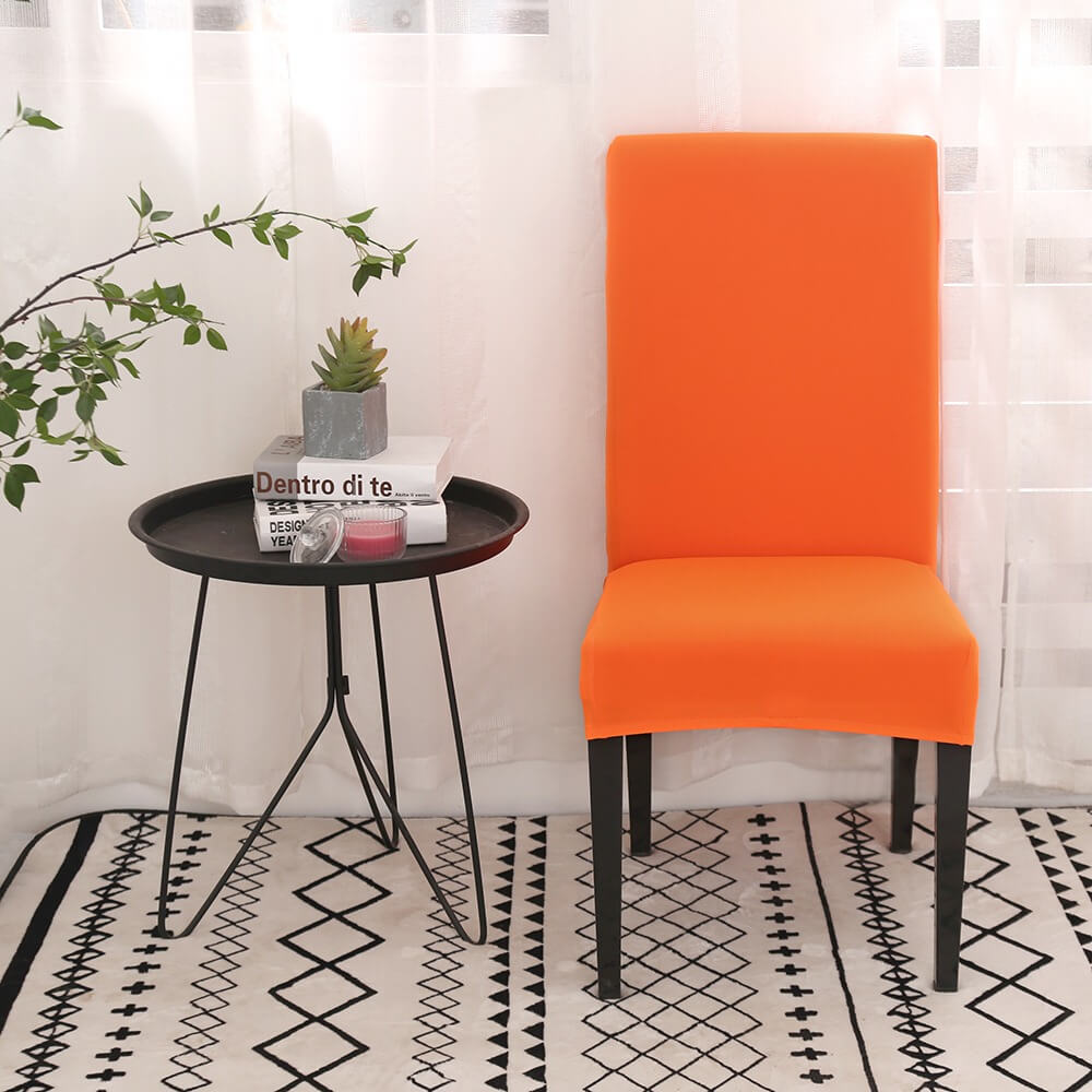 Solid Candy Orange Chair Cover